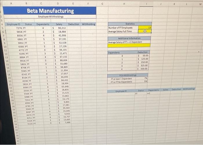 Solved Help On 4 Enter A Database Function In Cell I6 9584