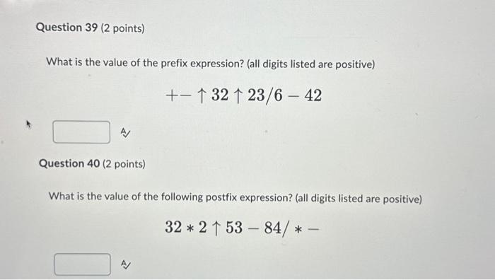 Solved What is the value of the prefix expression? (all | Chegg.com