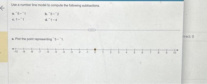 Solved Use a number line model to compute the following | Chegg.com