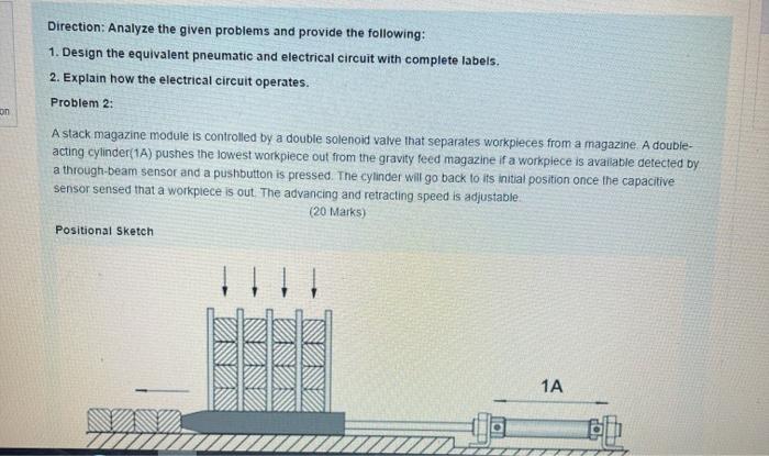 Solved Direction: Analyze the given problems and provide the | Chegg.com