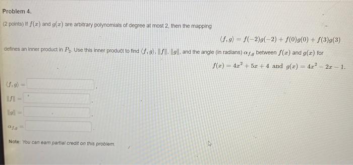 Solved (2 points) If f(x) and g(x) are arbitrary polynomials | Chegg.com