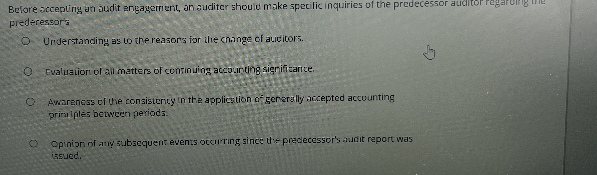 Solved Before accepting an audit engagement, an auditor | Chegg.com