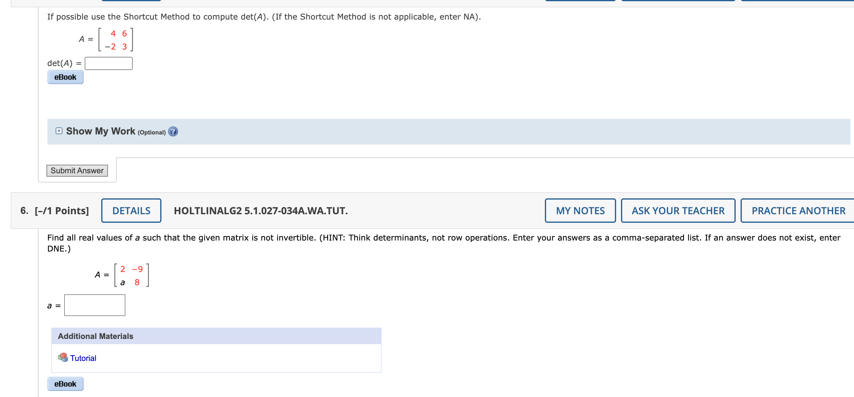 Solved If possible use the Shortcut Method to compute | Chegg.com