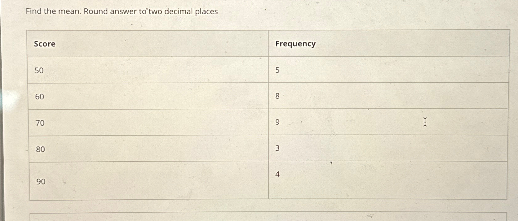 Solved Find the mean. Round answer to two decimal | Chegg.com