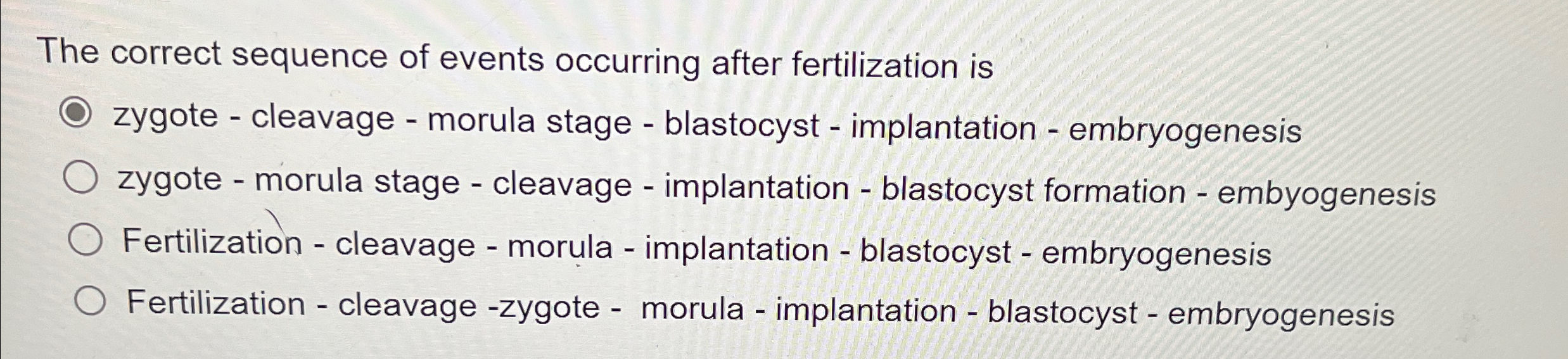 Solved The correct sequence of events occurring after | Chegg.com