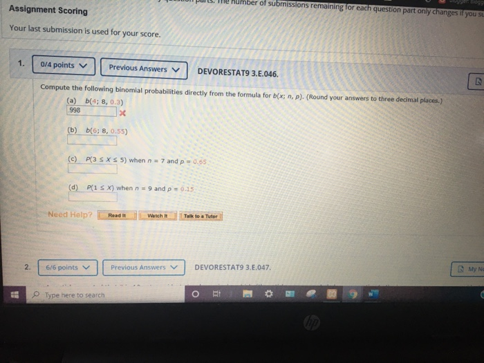 Solved Bloco un pils. The number of submissions remaining | Chegg.com