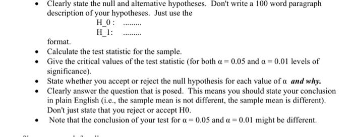Solved - Clearly state the null and alternative hypotheses. | Chegg.com