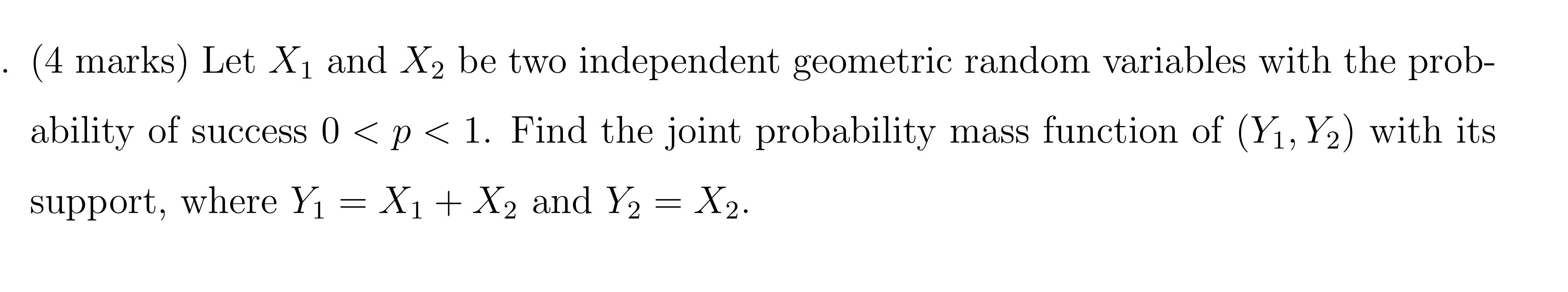 Solved (4 ﻿marks) ﻿Let x1 ﻿and x2 ﻿be two independent | Chegg.com