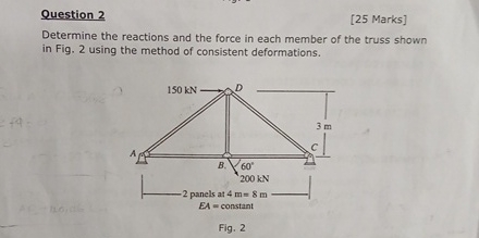 Solved Question 2[25 ﻿Marks]Determine the reactions and the | Chegg.com