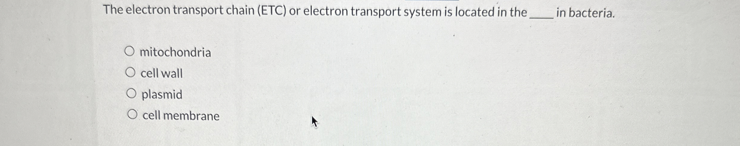 Solved The electron transport chain (ETC) ﻿or electron | Chegg.com