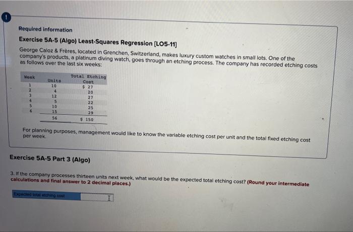 Required information Exercise 5A-5 (Algo) | Chegg.com
