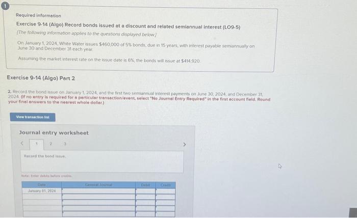 Solved Required informavon Exercise 9-14 (Algo) Record bonds | Chegg.com