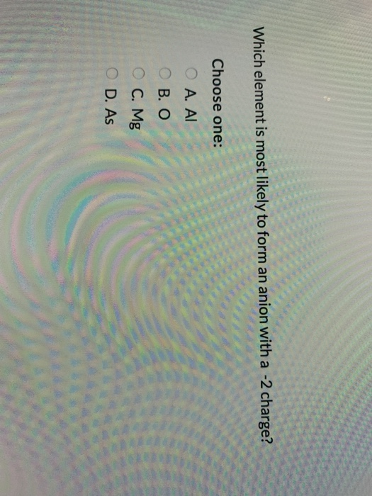 Solved Which element is most likely to form an anion with a | Chegg.com