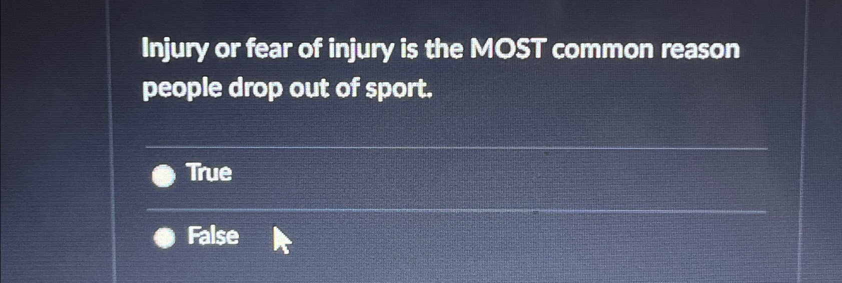 Solved Injury or fear of injury is the MOST common reason | Chegg.com