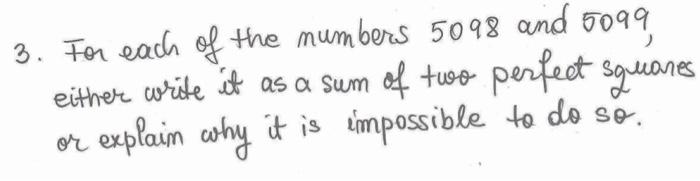 Solved 3. For each of the numbers 5098 and 5099 either write | Chegg.com