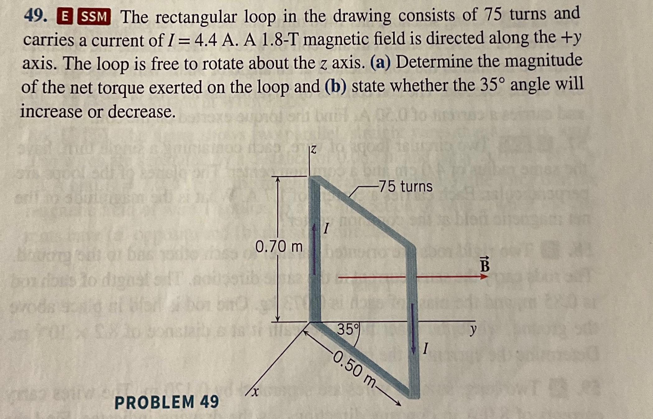 Solved E SSM The rectangular loop in the drawing consists of | Chegg.com