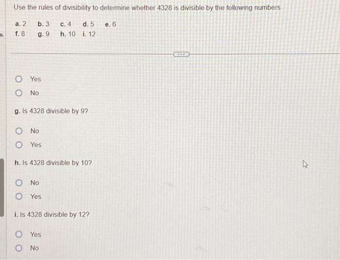 Solved Use the rules of divisibility to determine whether | Chegg.com