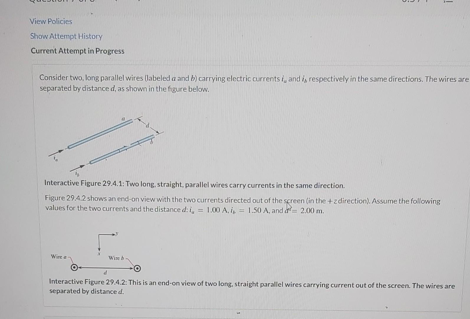 Solved Consider two, long parallel wires (labeled a and b ) | Chegg.com