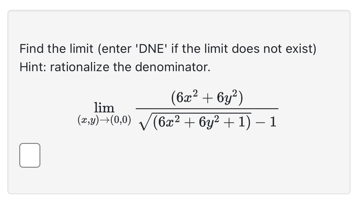 Solved Find the limit (enter 'DNE' if the limit does not | Chegg.com