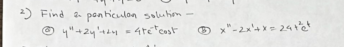 Solved Find a particular solution | Chegg.com
