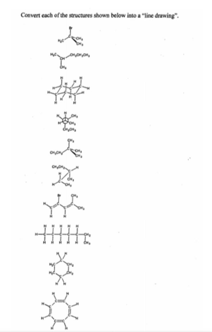 Solved Convert each of the structures shown below into a" | Chegg.com
