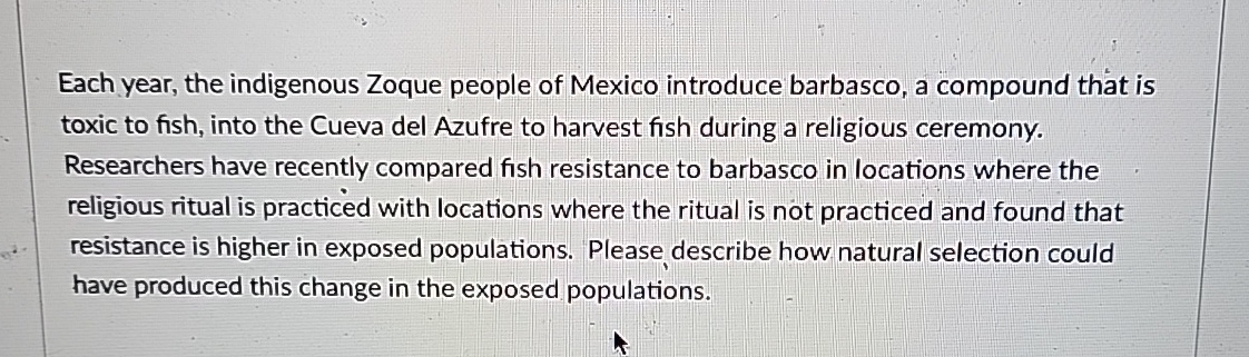 Solved Each year, the indigenous Zoque people of Mexico | Chegg.com
