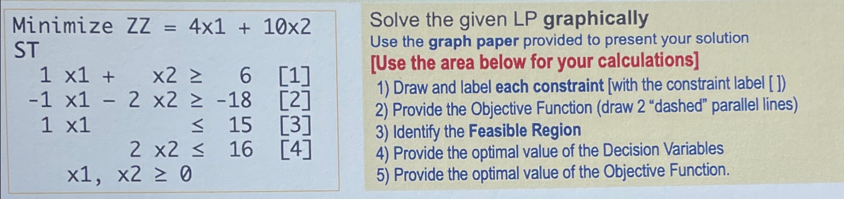 Solved Solve the given LP graphicallyUse the graph paper | Chegg.com