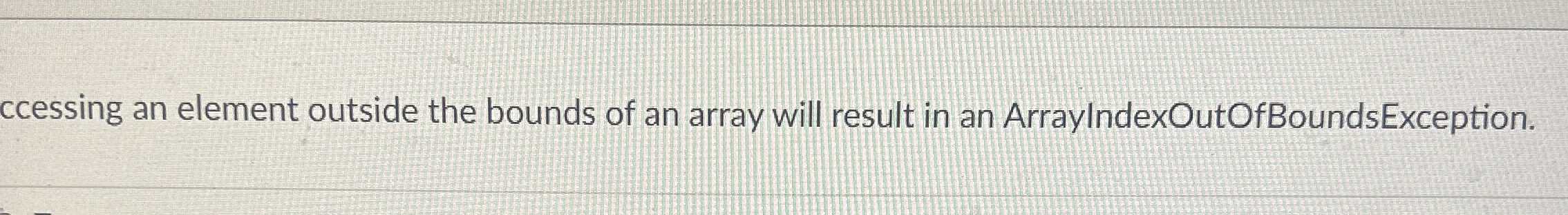 Solved ccessing an element outside the bounds of an array | Chegg.com