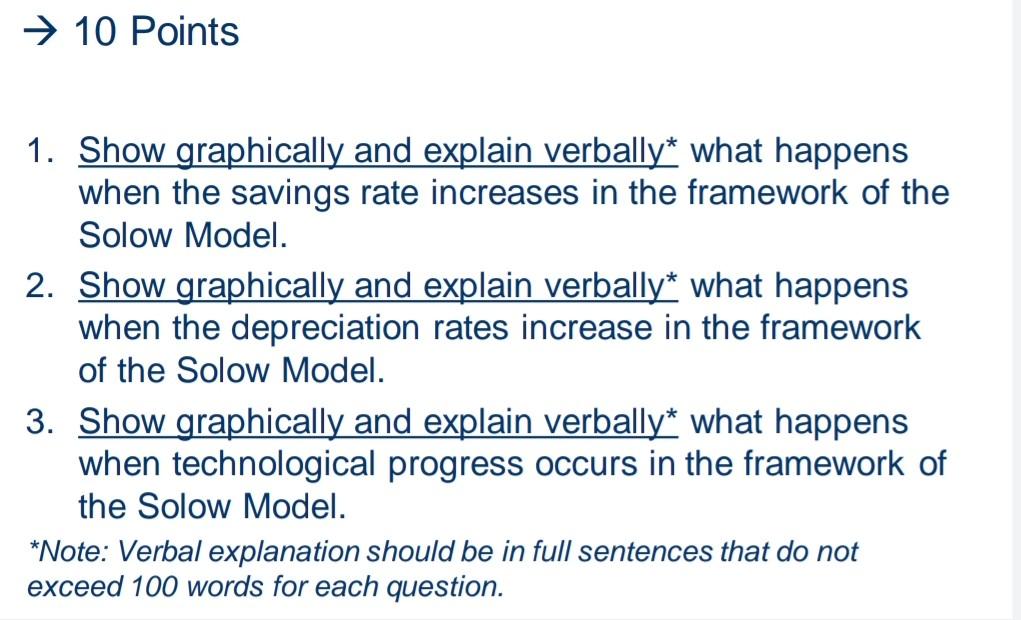 Solved > 10 Points 1. Show graphically and explain verbally* | Chegg.com