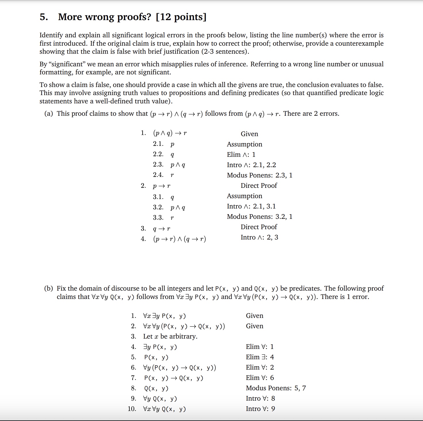 Solved More wrong proofs? [12 ﻿points]Identify and explain | Chegg.com