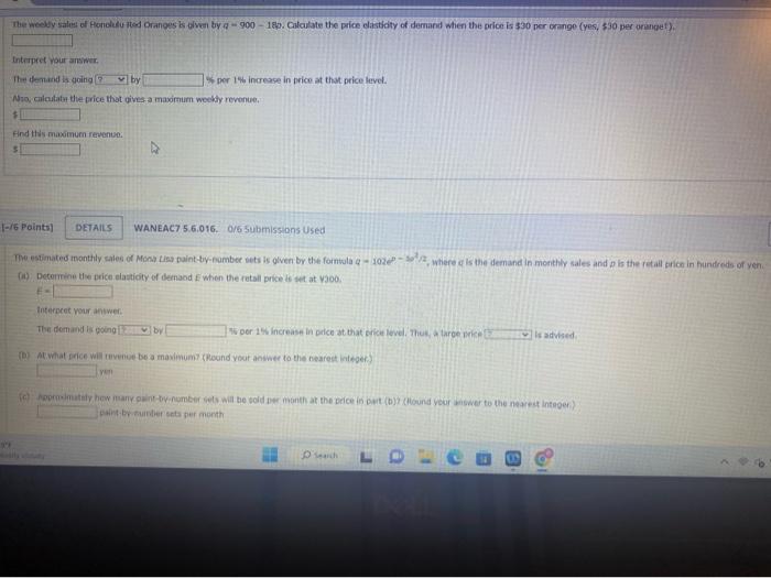 Solved thtepect vour answer. The dentand is aling ber to the | Chegg.com