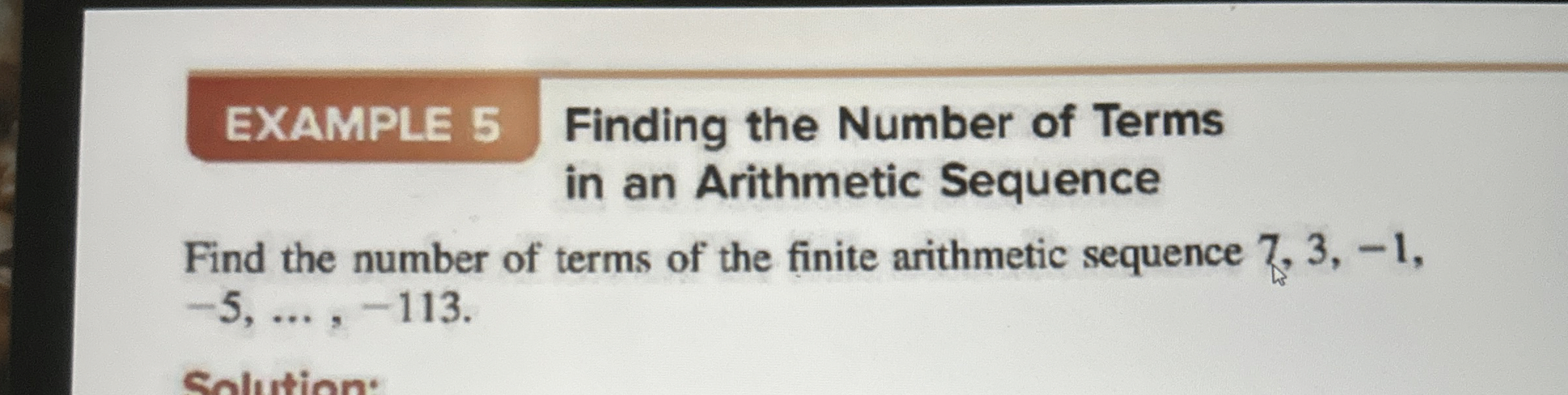Solved Finding the Number of Termsin an Arithmetic | Chegg.com