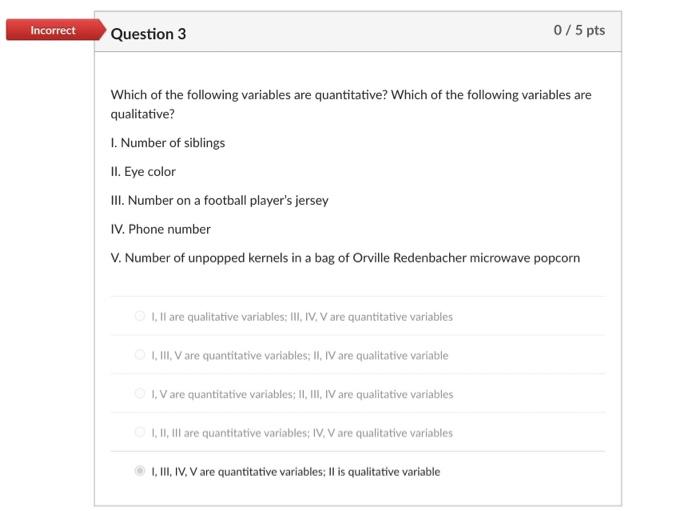 Solved Which of the following variables are quantitative? | Chegg.com