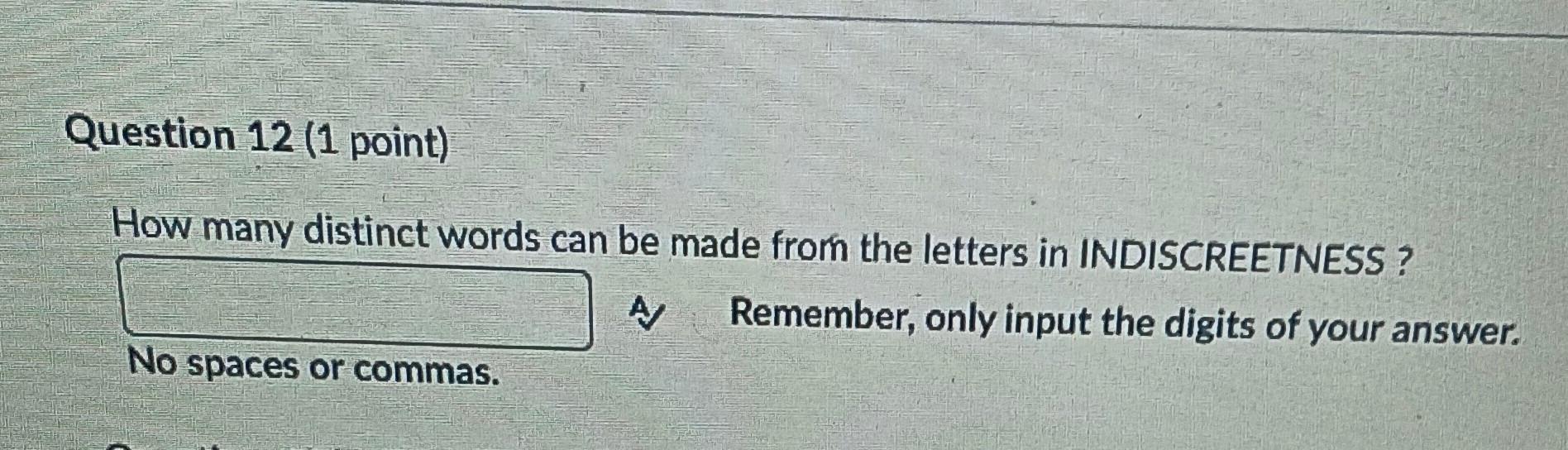 Solved How many distinct words can be made from the letters | Chegg.com