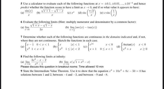 Solved 5 Use a calculator to evaluate each of the following | Chegg.com