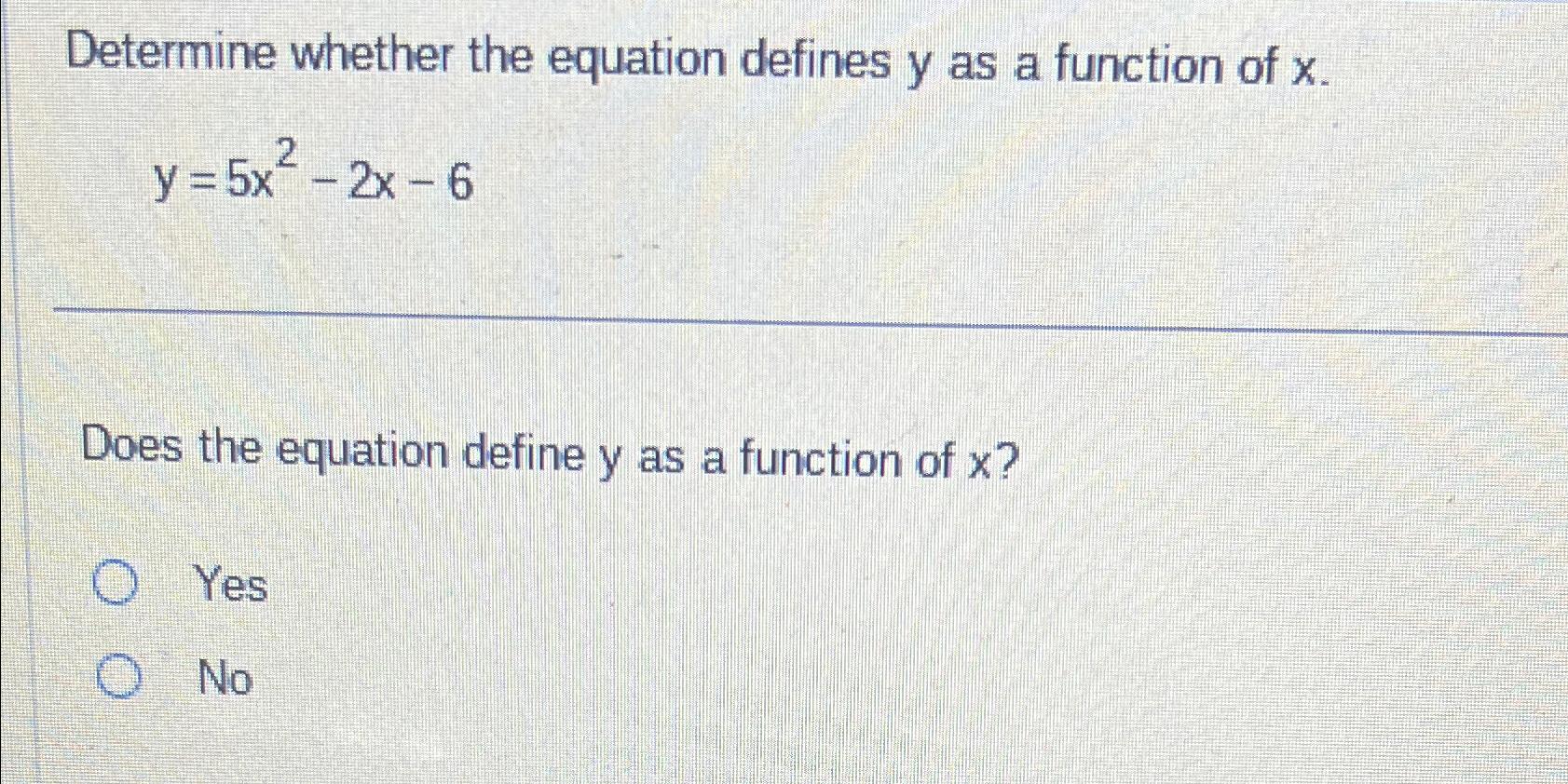 Solved Determine whether the equation defines y ﻿as a | Chegg.com