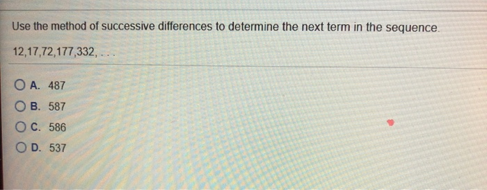 Solved Use the method of successive differences to determine | Chegg.com