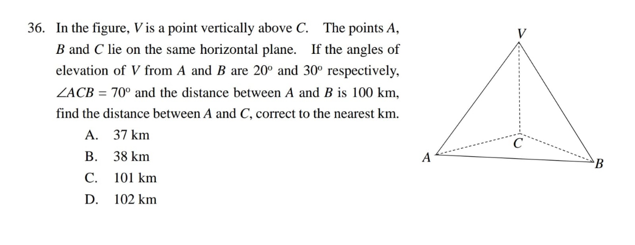 Solved In the figure, V ﻿is a point vertically above C. ﻿The | Chegg.com