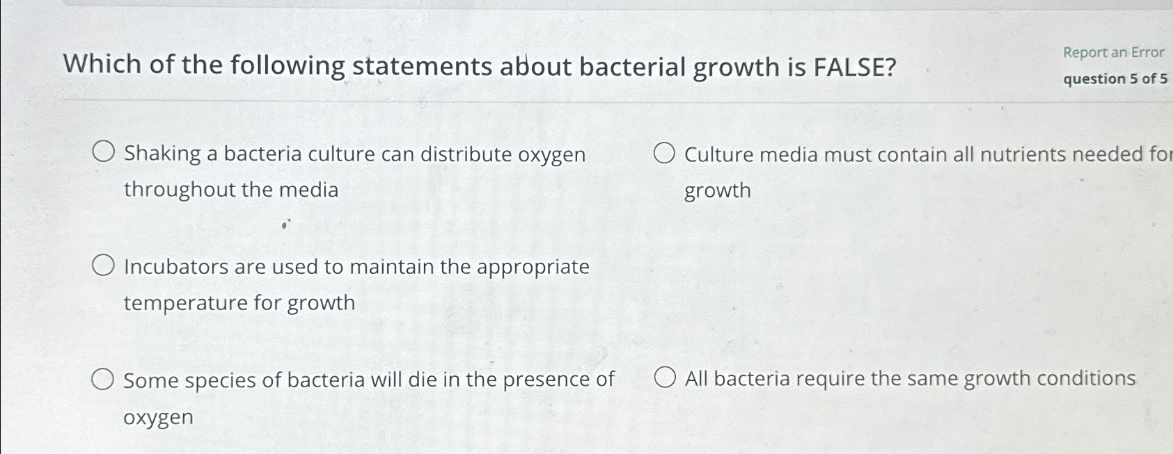 Solved Which of the following statements about bacterial | Chegg.com