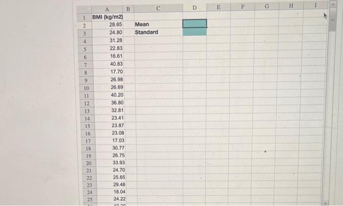 Solved Step 1 Calculate the sample mean and standard | Chegg.com