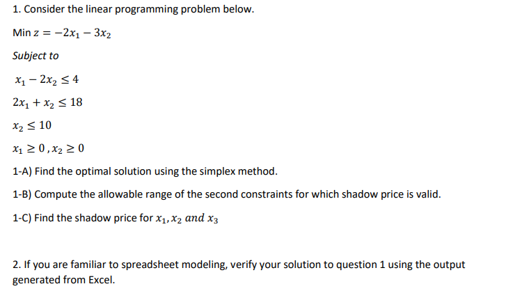 Consider the linear programming problem | Chegg.com