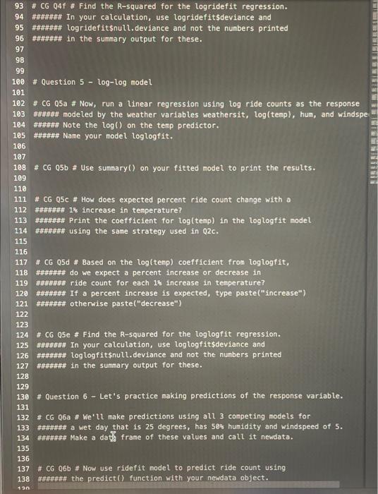 Solved 1 \# CG QO\# Read the data file bikeshare. CSV into R | Chegg.com