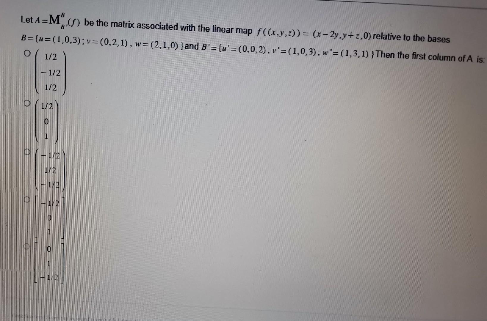 Solved Let A=MBB,(f) be the matrix associated with the | Chegg.com