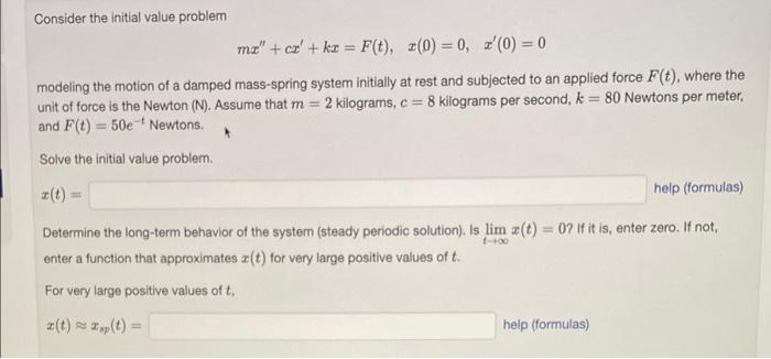 Solved Consider the initial value problem | Chegg.com