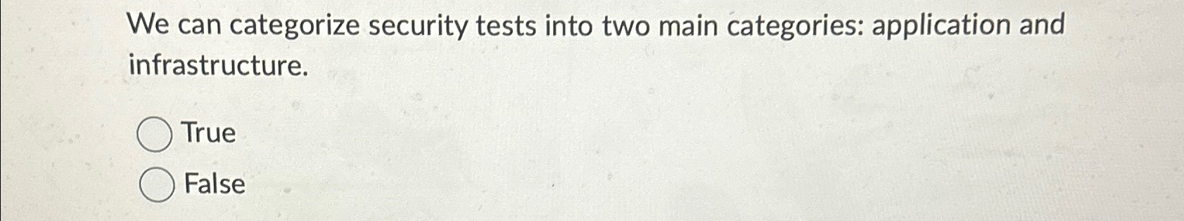Solved We can categorize security tests into two main | Chegg.com