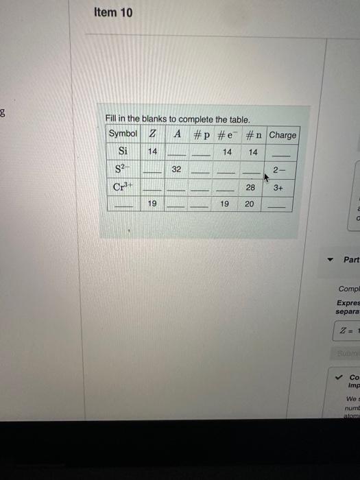 Solved Complete the third column of the table by giving the | Chegg.com