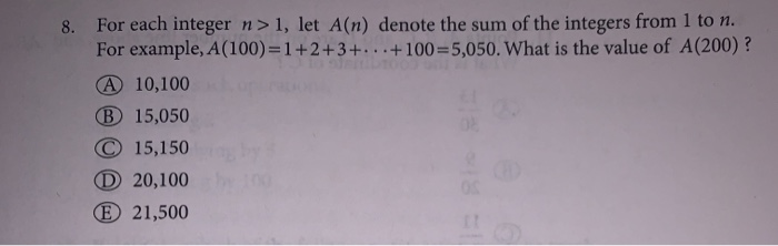 Solved 8. For each integer n> 1, let A(n) denote the sum of | Chegg.com