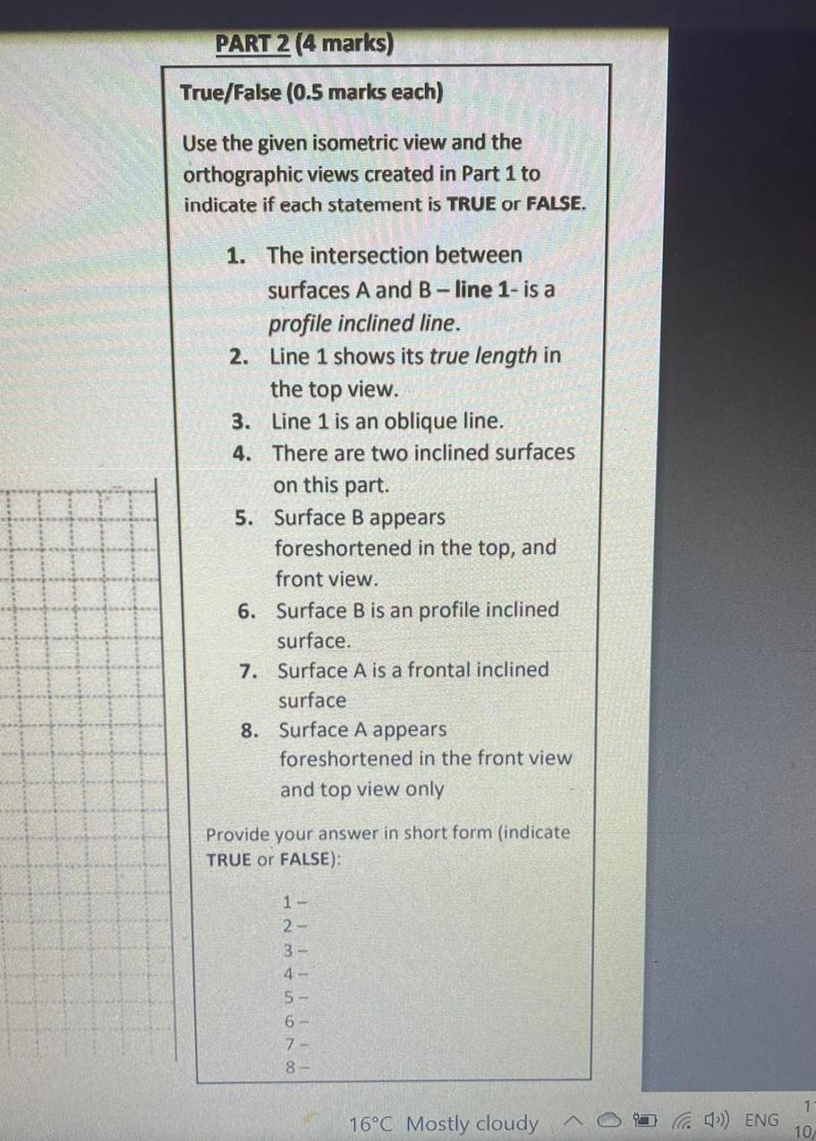 Solved PART 1 (5 marks): Use the grid provided or similar | Chegg.com