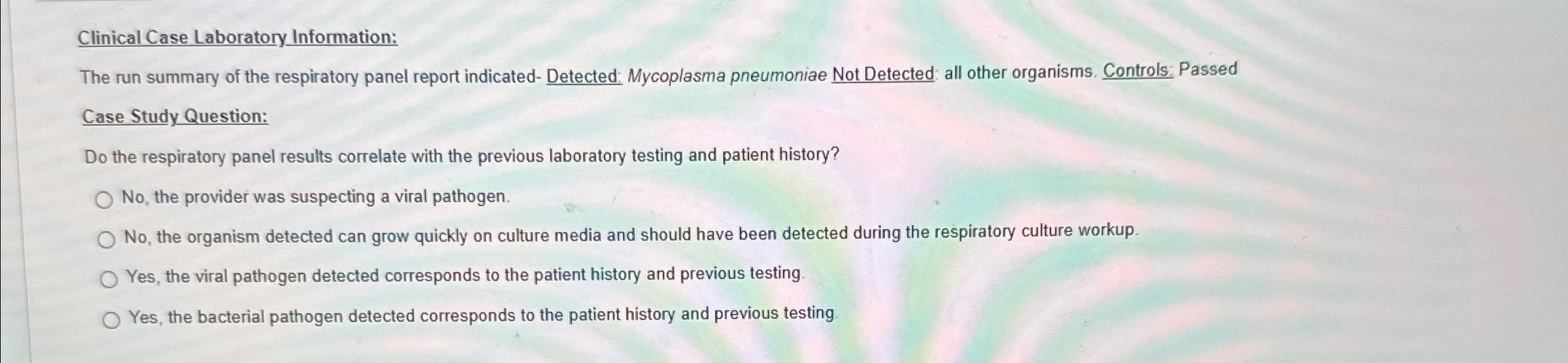 Solved Clinical Case Laboratory Information:The run summary | Chegg.com