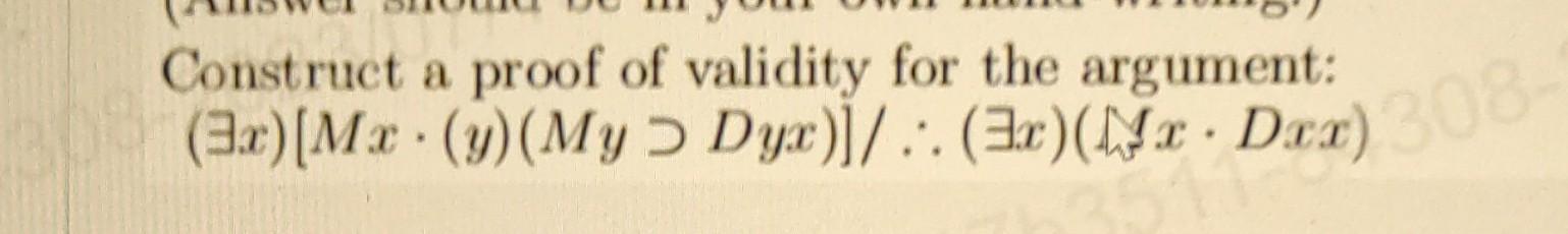 Solved Construct a proof of validity for the argument: | Chegg.com